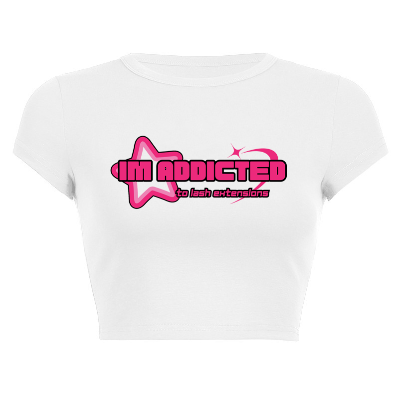 I'm Addicted Crop Top White – Leslie Pop